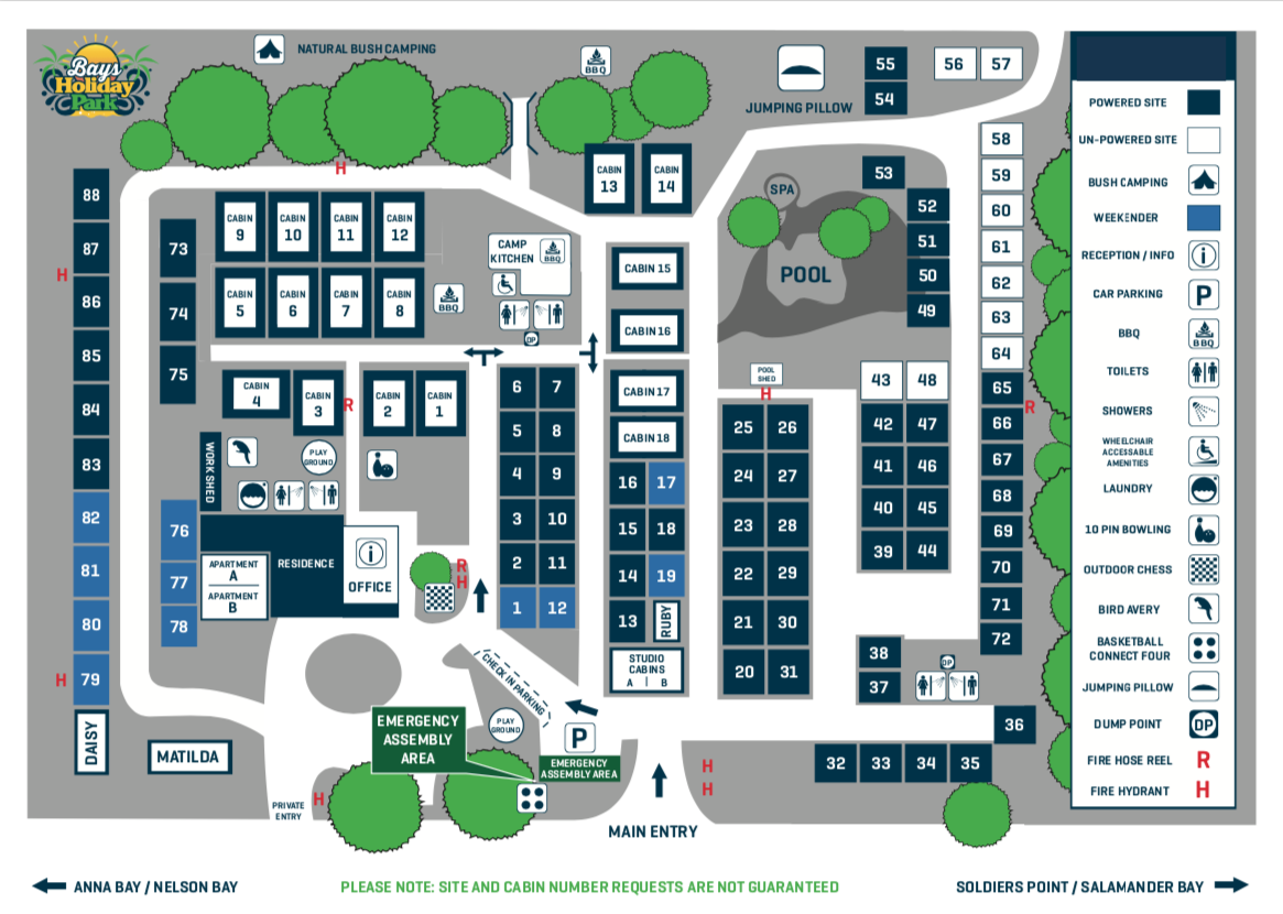 Park Map » Bays Holiday Park